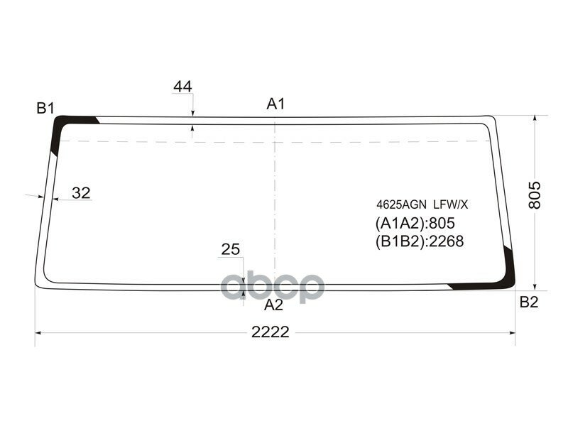 Стекло лобовое DAF 75 93-98 / 85 93-98 XYG арт. 4625AGN LFW/X