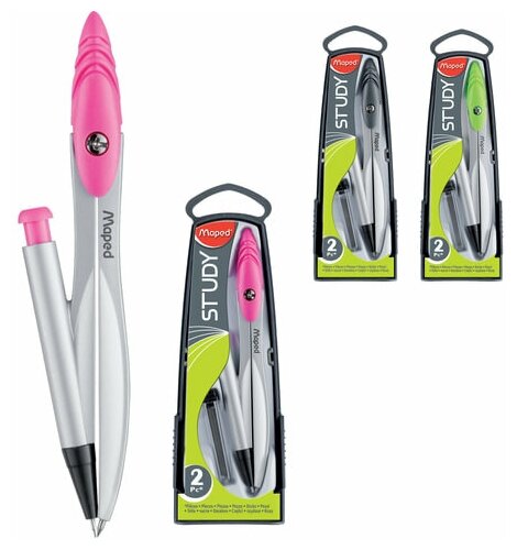 Циркуль MAPED"Study", 120 мм, металлический, механический карандаш 0.5 мм+грифель, ассорти, пенал с европодвесом, 119430