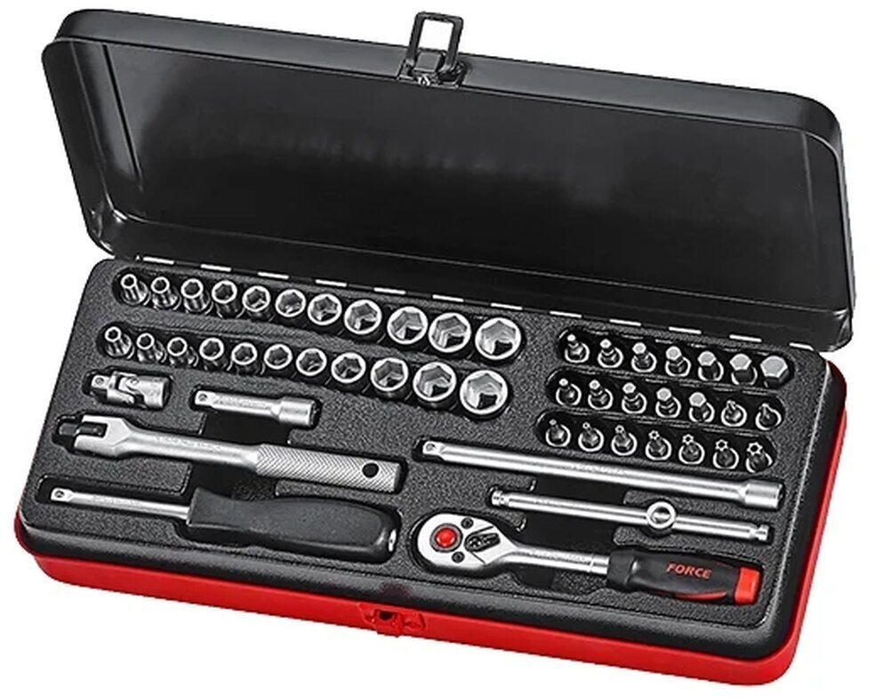 Набор (дюйм+ метрика) головок и приспособлений 1/4", 50 предметов F-2501A