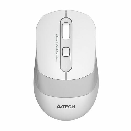 Мышь A4TECH Fstyler FG10S, оптическая, беспроводная, USB, белый и серый [fg10s white]