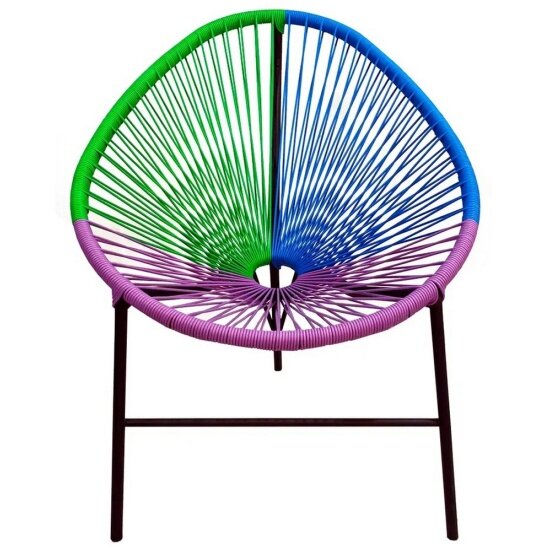 Стул Garden Story к набору Акапулько (каркас черный, ротанг син, фиолет, зелен.)