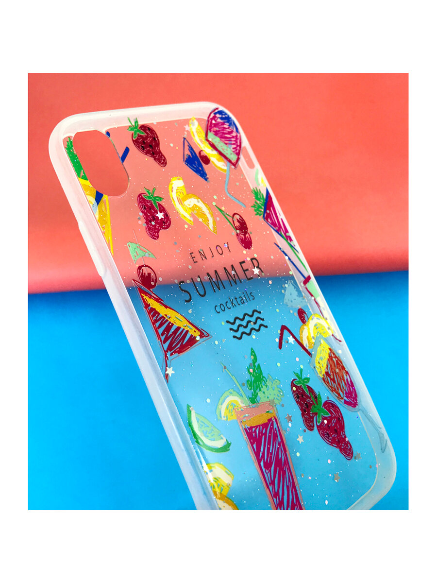 Чехол Мобильная Мода для iPhone Xs Накладка силиконовая с эпоксидной смолой и рисунком фруктового фреша