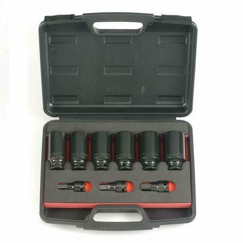 Набор ударных, 6гр. головок FORCE 40912 1/2" и головок-бит для ступиц 9 предметов