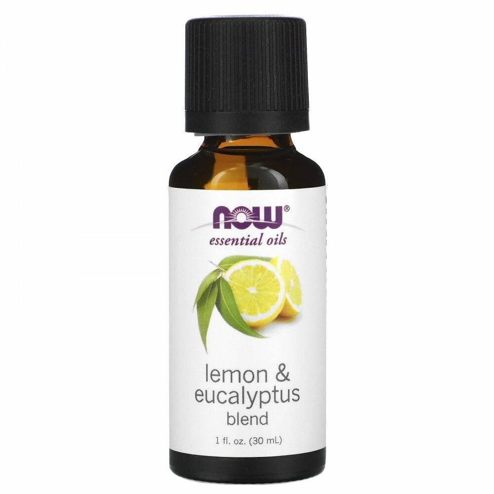 Now Foods, Lemon & Eucalyptus Blend, эфирное масло, смесь лимона и эвкалипта, 30 мл