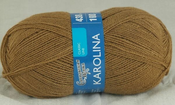 Пряжа Московская шерстопрядильная фабрика Каролина (Karolina) МШФ, бежев_NEW - 11199, 100% акрил, 5 мотков, 100 г, 435 м.