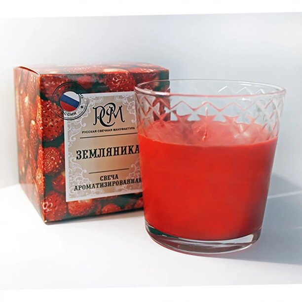 Свеча в стакане Земляника
