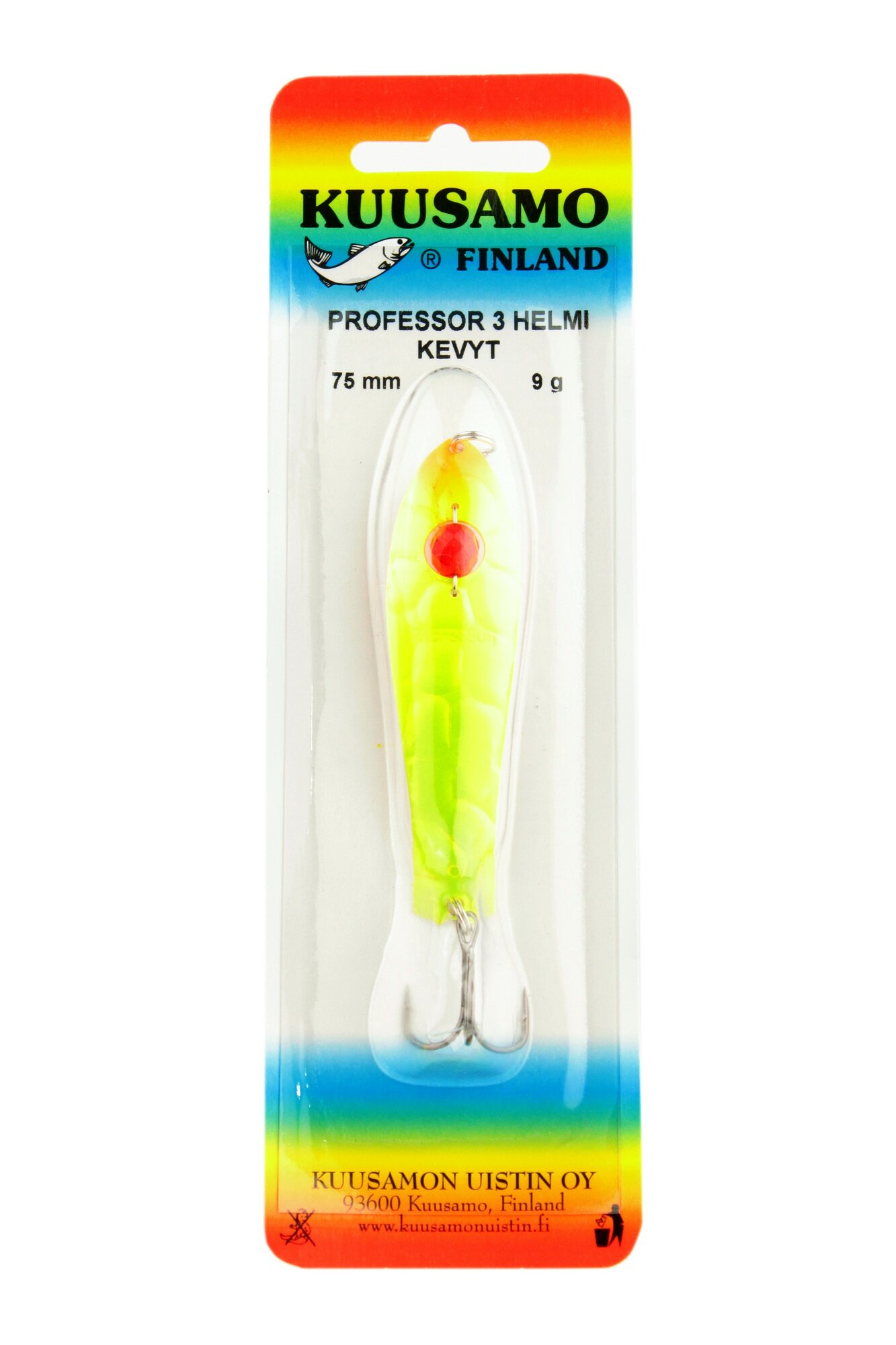 Kuusamo Professor3 блесна с бусиной, 75 мм, 9 г, цвет FYe-S, оригинал высокого качества