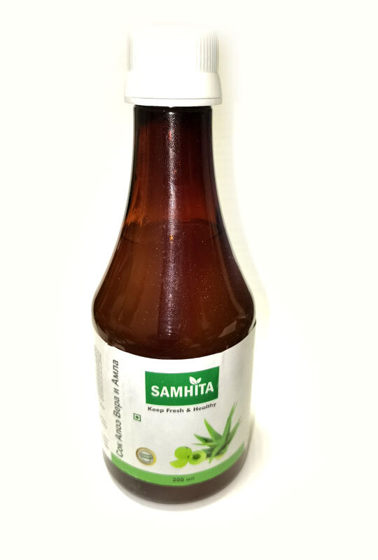 ALOE VERA AMLA JUICE, Samhita (СОК алоэ вера И амла, Самхита), 200 мл.