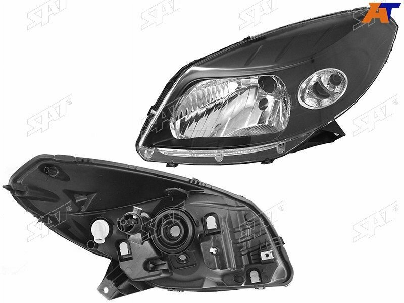. SAT Фара для RENAULT SANDERO, SANDERO STEPWAY 10-14 левая черная