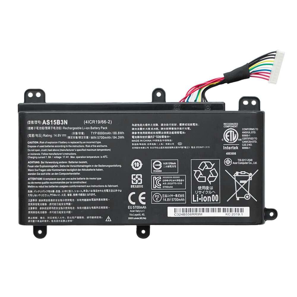Аккумулятор для ноутбука Acer Predator G9-793 / Predator G9-593 / Predator G9-792 / Predator G9-591 / Predator G9-592 / Predator G9-791 / Predator G5-793 / Predator GX-792 / Predator GX-791 / AS15B3N - батарея ORG 6000mAh