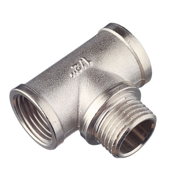 Тройник Valtec 1/2 ВР(г) х 1/2 НР(ш) х 1/2 ВР(г) латунный (VTr.132. N.0004)
