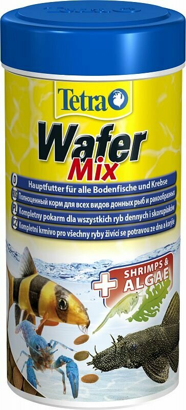 TetraWafer Mix (пластинки) 250мл Корм для травоядных, хищных и донных рыб с добавлением креветок