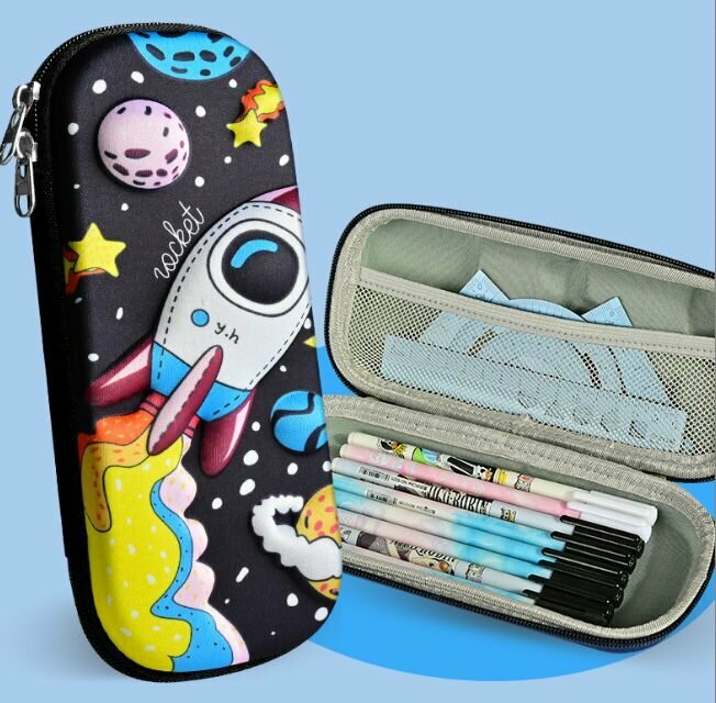 Пенал школьный 3d с Космосом с жестким каркасом для мальчиков и девочек, хранение карандашей, ручек, ластиков