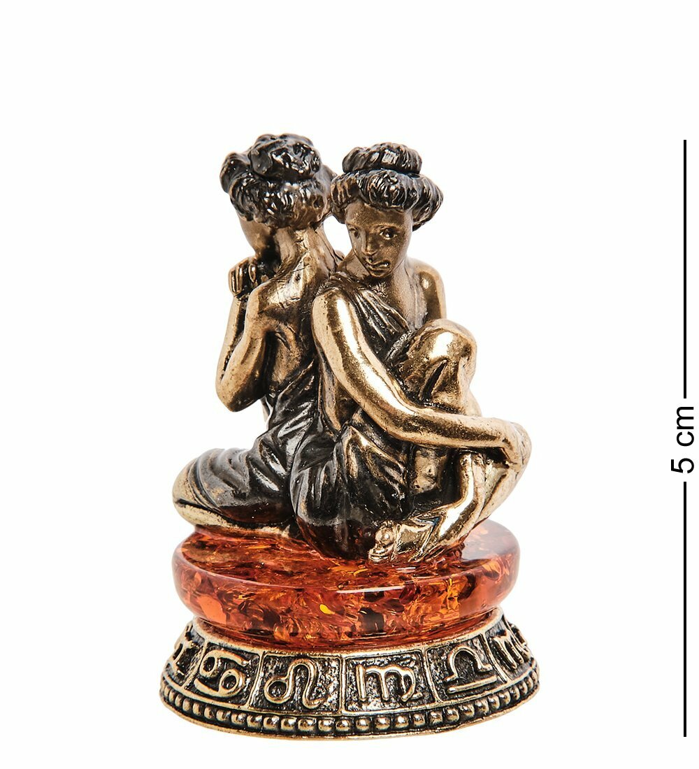 Фигурка 'Знак зодиака-Близнецы' (латунь, янтарь)