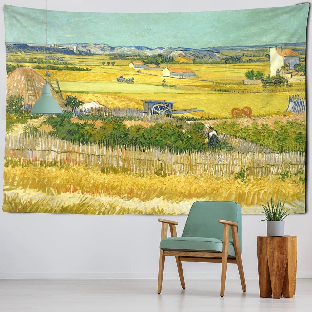 Гобелен Ван Гог Звездная Луна из полиэстера 95x70cm, gt1098-14