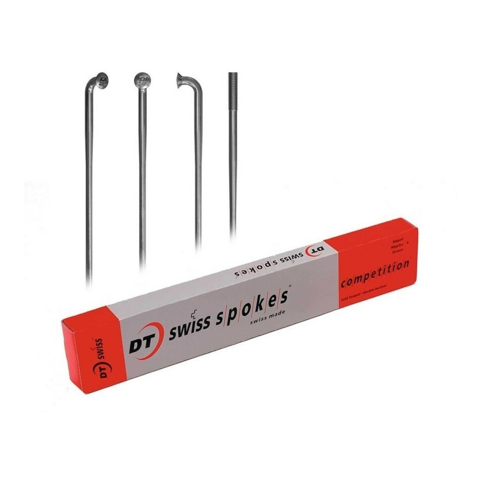 Набор из 32-х спиц DT Swiss Competition 2.0/1.8/2.0 x 288 мм, без ниппелей, нержавеющая сталь