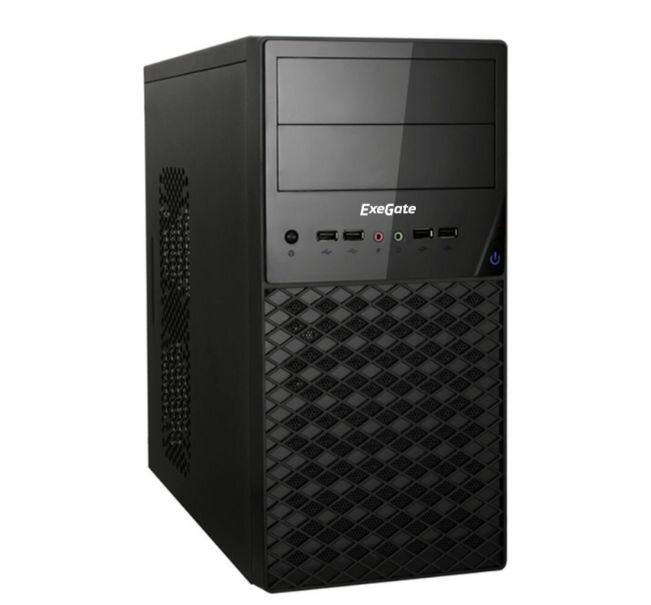 Компьютерный корпус ExeGate QA-413U (EX278431RUS) черный - Mini Tower, Micro-ATX, USB 3.2 Gen 1 Type-A, USB 2.0 Type-A