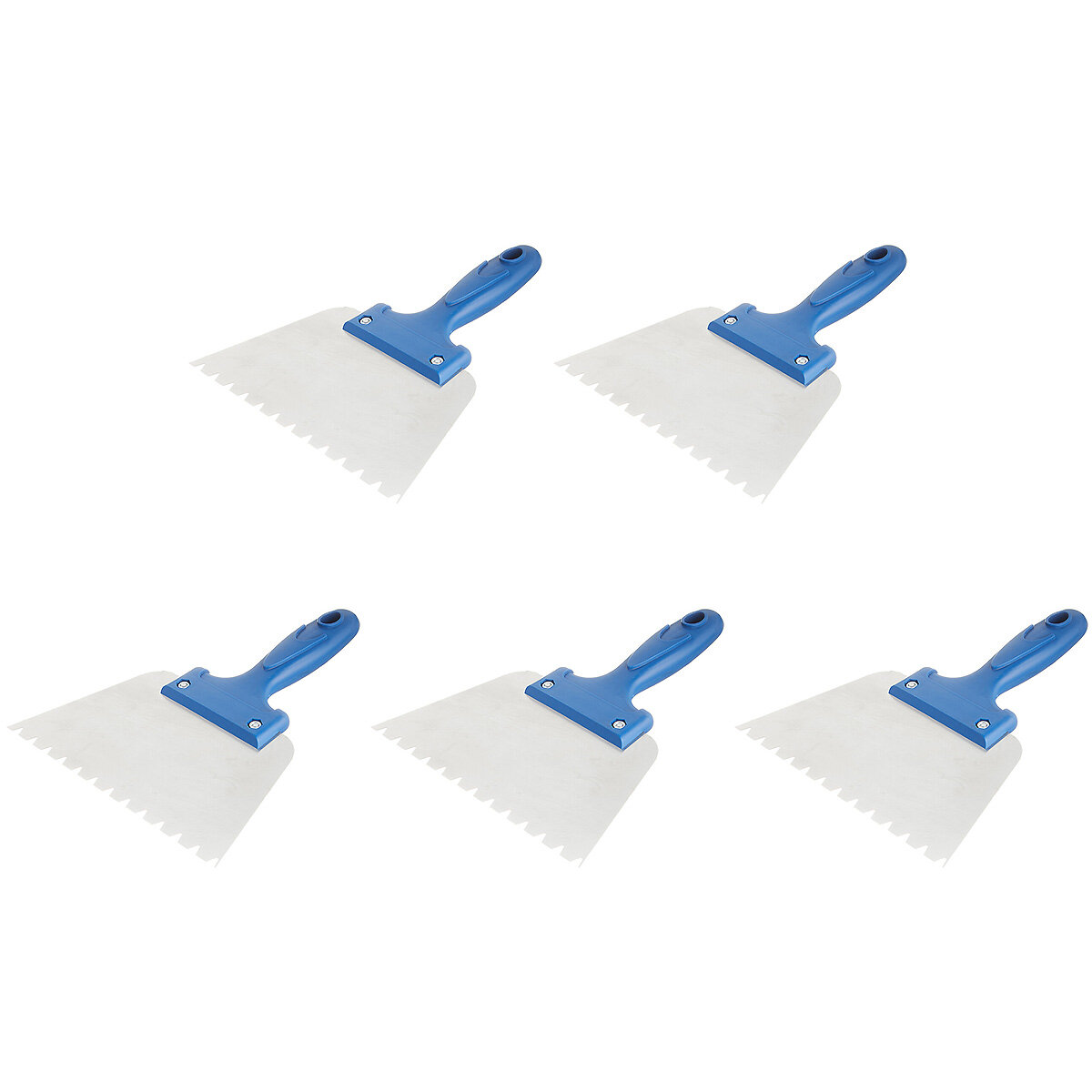 Шпатель для клея зубчатый 180 мм В10 нержавеющая сталь с пластиковой ручкой (5 шт.)
