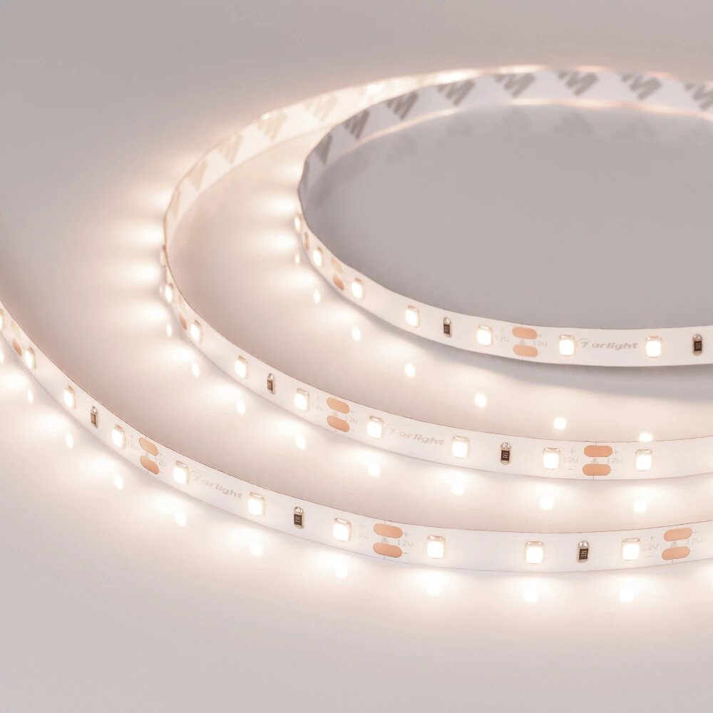 Лента RT-A60-8mm 12V Warm3500 (4.8 W/m, IP20, 2835, 5m) (Arlight, Открытый) 034444