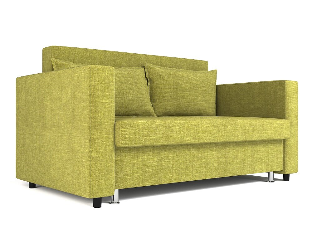 Прямой диван Алекс Желтый Рогожка, выкатной, 167х98х82 см, с ящиком для белья