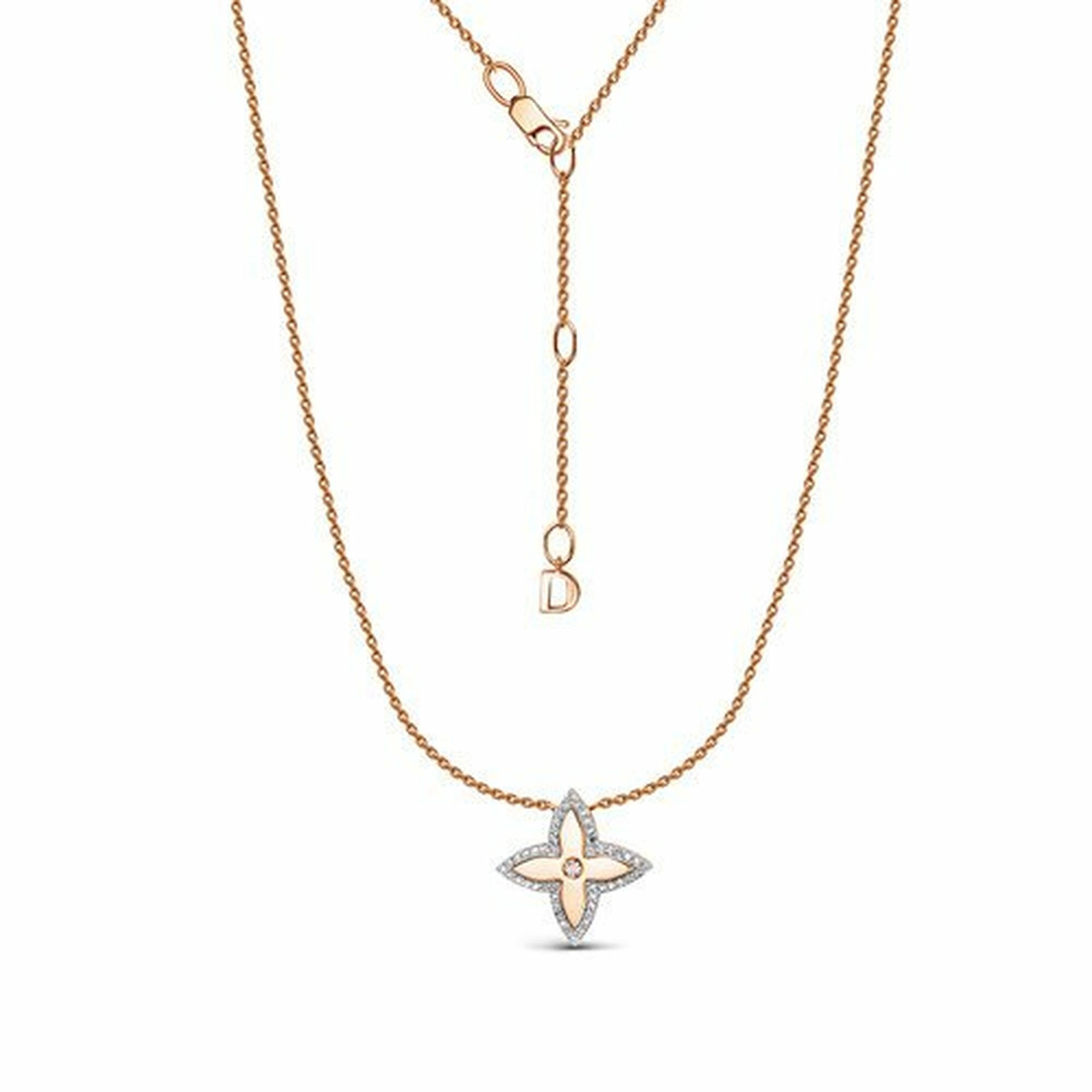 Колье, красное золото, 585 проба, бриллиант