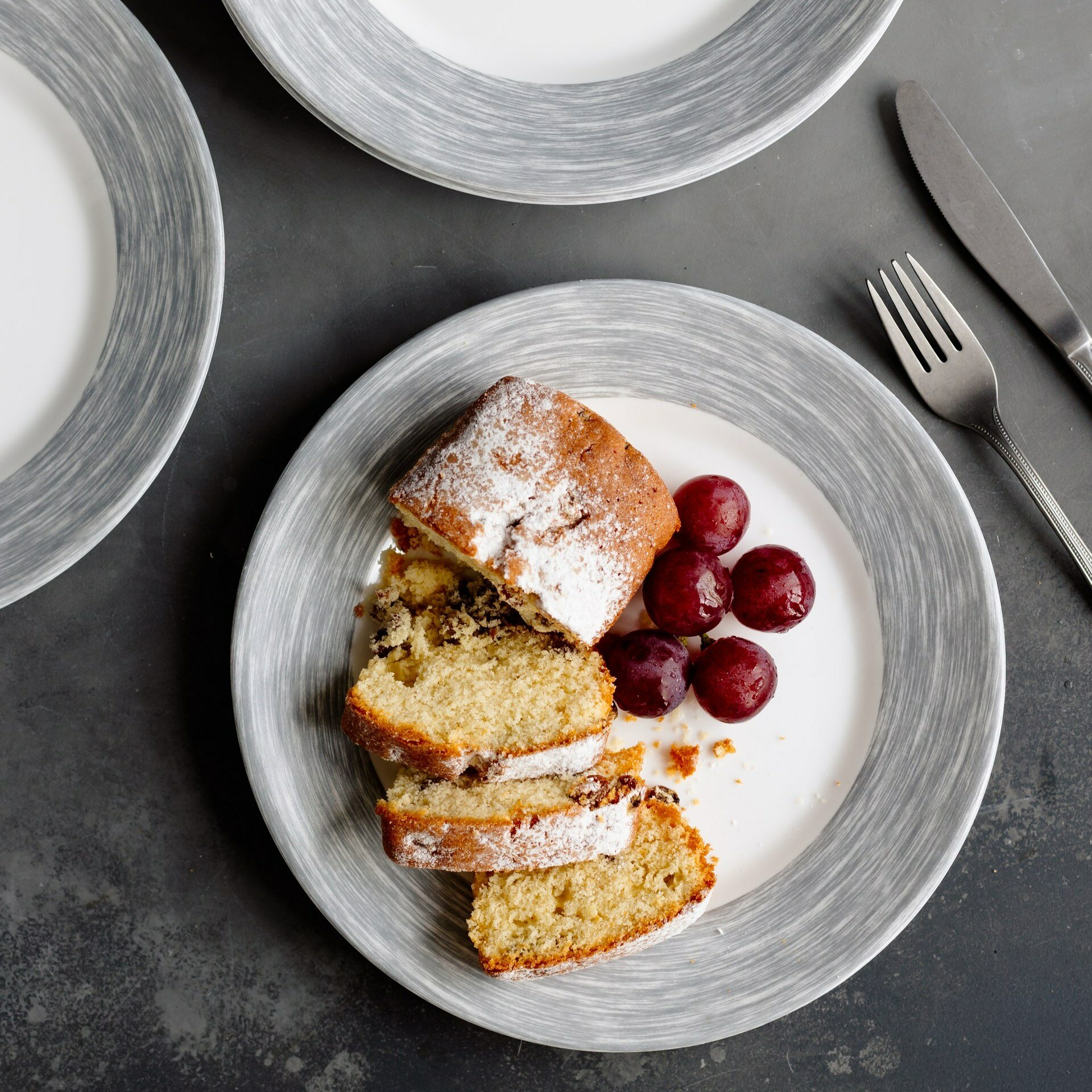 Набор тарелок диаметр 25,4 см, 6 шт, стеклокерамика, серый, Arcoroc Brush