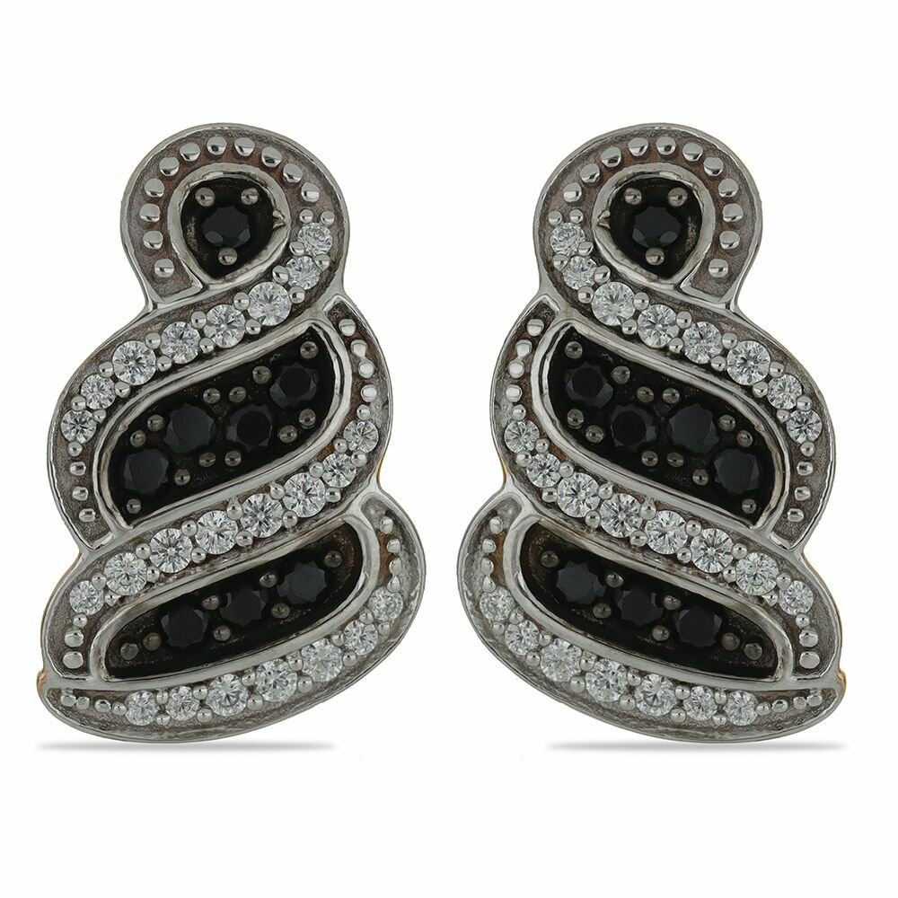 Серьги, серебро, 925 проба, шпинель, фианит