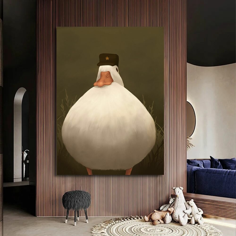 Картина "Гусь", 20x30 см, холст, дерево, на подрамнике, в комплекте крепеж