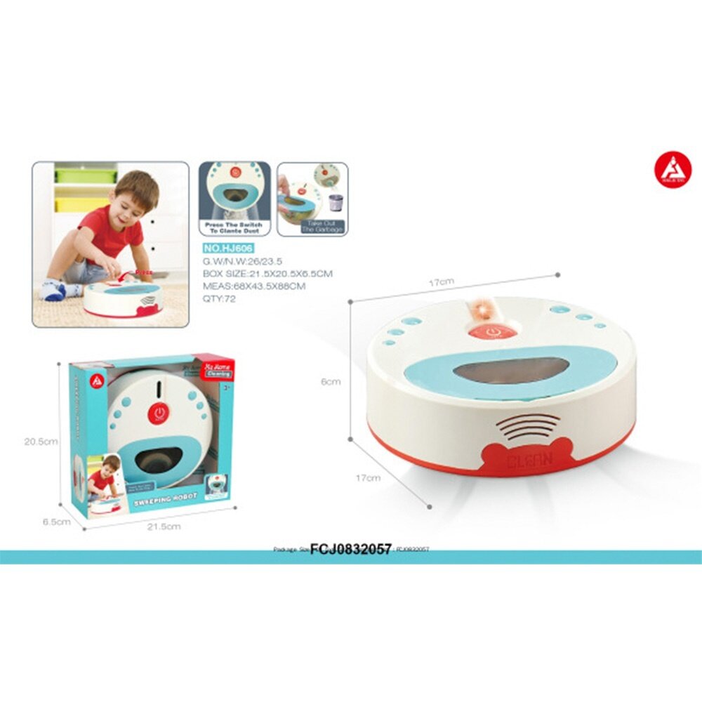 Робот-пылесос детский Китайская игрушка1 бело-голубой 170х170х60 мм, для детей 3+ (FCJ0832057)