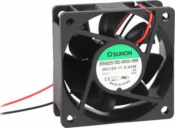 Вентилятор осевой SUNON EE60251B2-000U-999 Вентилятор осевой 12ВDC 60x60x25мм 32,62куб. м/ч 30дБА 26AWG 1шт