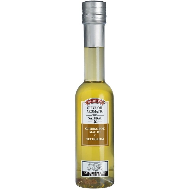 Масло BORGES оливковое 100% c жареным чесноком /стекло/ 200мл