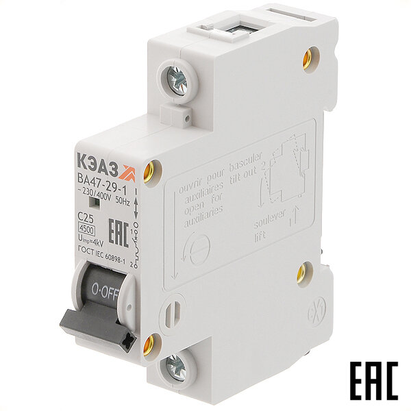Автоматический выключатель на Din-рейку КЭАЗ ВА47-29-1C25 25А/1п/ 4,5кА 141555 (11 шт. в наборе)