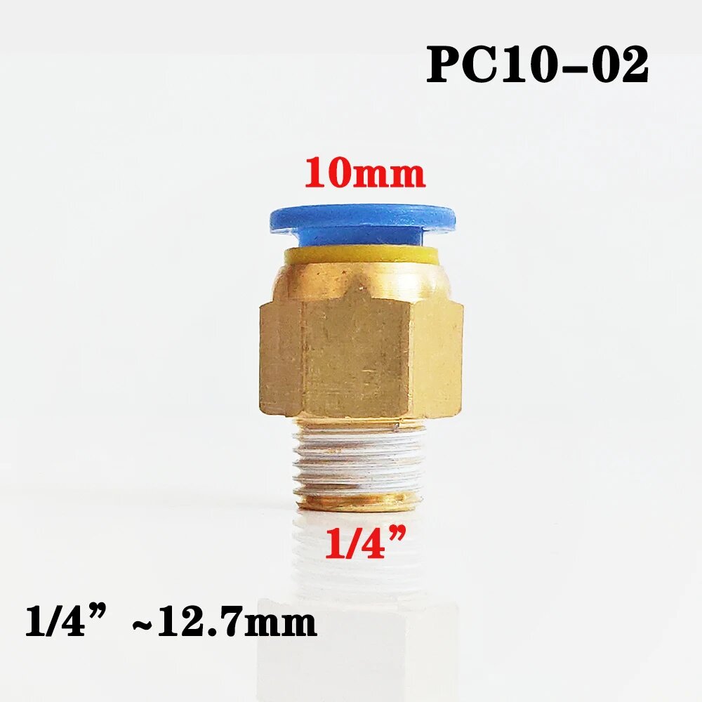 Пневматический фитинг PC10-02, 10 мм, 1/4"