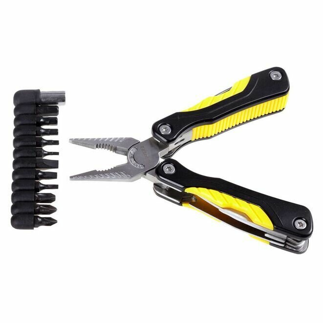 Многофункциональный инструмент STAYER 11 в 1, облегченная рукоятка 110mm, с битами