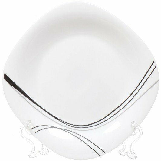 Тарелка десертная, стеклокерамика, 19 см, квадратная, Токио, Daniks, FFP-85-K1306-2/NFP85T