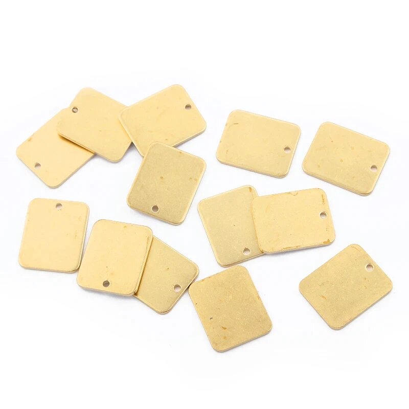 20 шт, необработанная латунь, плоские прямоугольные подвески SunMoon 16x13mm