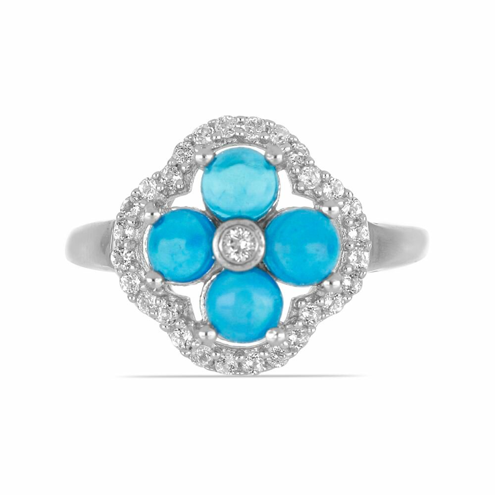 Кольцо, серебро, 925 проба, родирование, топаз, опал