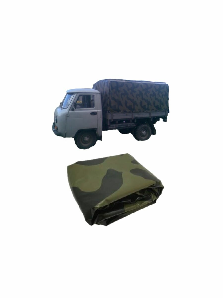 Тент на УАЗ 3303 толстый (под деревянный борт) старого образца, камуфляж