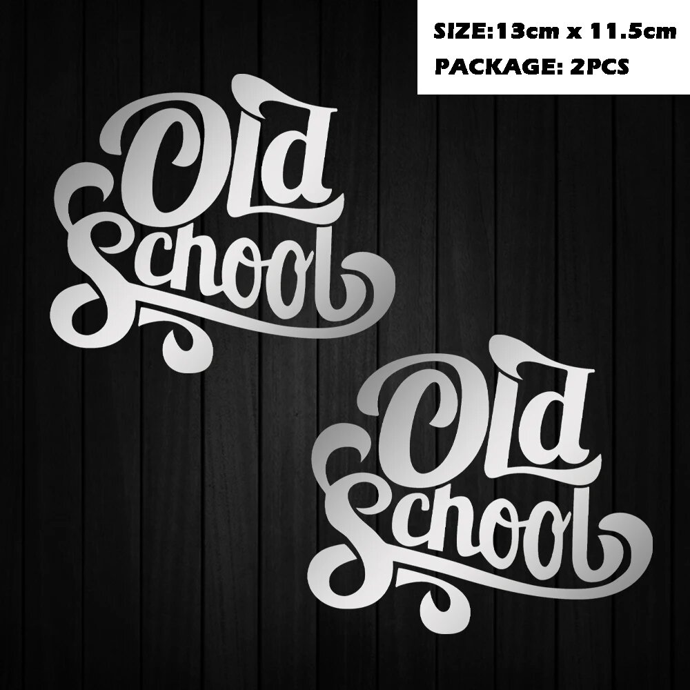 Светоотражающие наклейки для автомобиля в стиле Old School, мотоцикл, локомотив, 2PCS Matte Silver