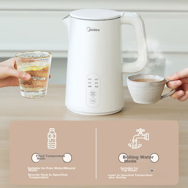 Midea 1,5 л электрический чайник из нержавеющей стали 316 с 5 режимами температуры и автоматическим выключателем
