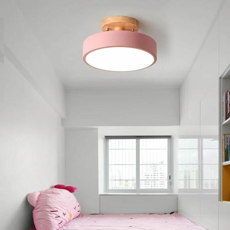 Деревянная светодиодная потолочная лампа в скандинавском стиле для гостиной, простая люстра для освещения спальни, лампа для учебы, освещение прохода, декоративный свет