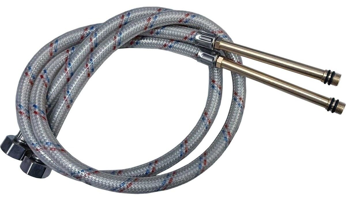 Гибкая подводка для воды MIXTON / Микстон для смесителей, внутренняя-наружная резьба, из нержавеющей стали и нейлона, диаметр 1/2дюйма (М10), 1.2м, 2шт. / водоснабжение