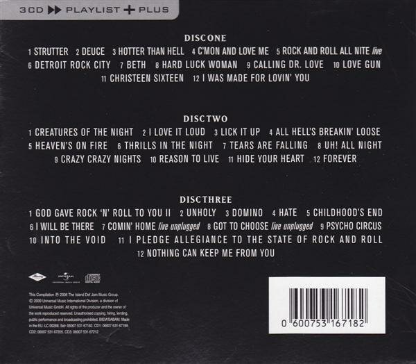 Диск Kiss: Playlist + plus (3 CD) — фото 1