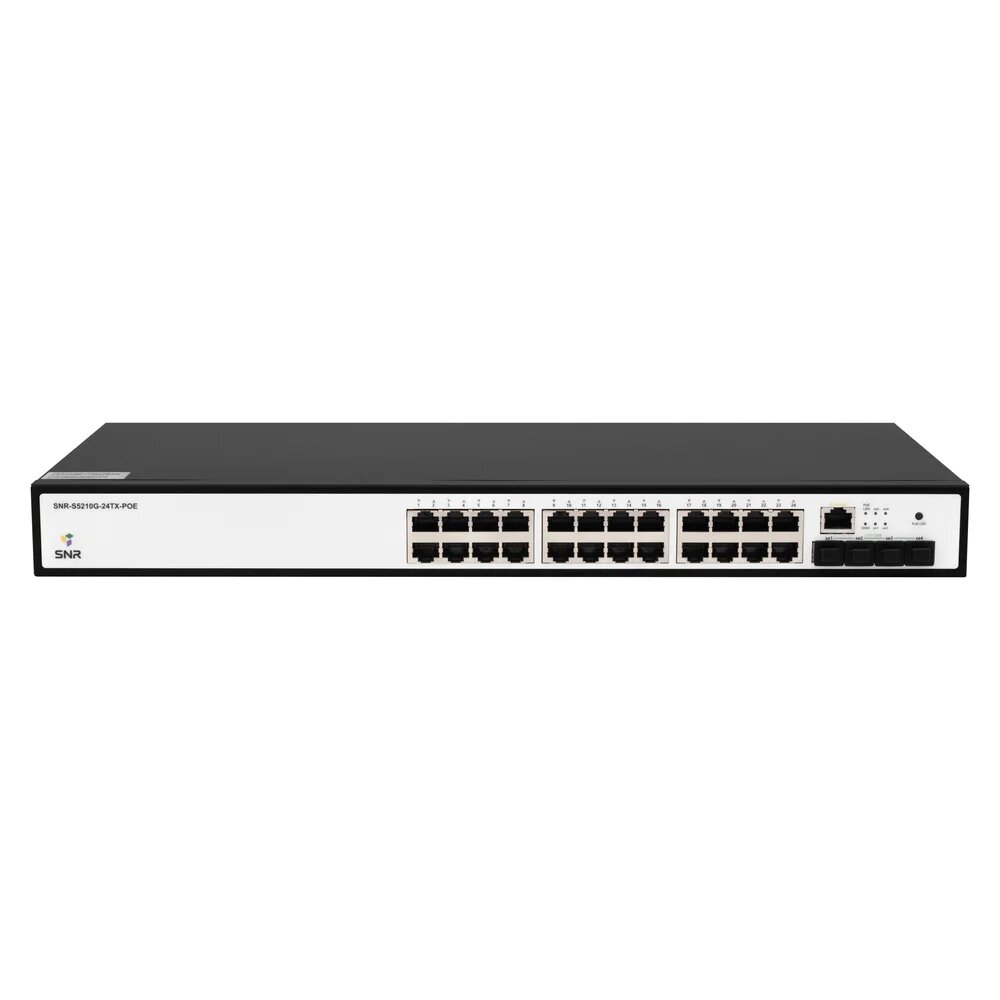 Коммутатор SNR SNR-S5210G-24TX-POE (L2+) 1Гбит/с 4SFP+ 24PoE 370W управляемый
