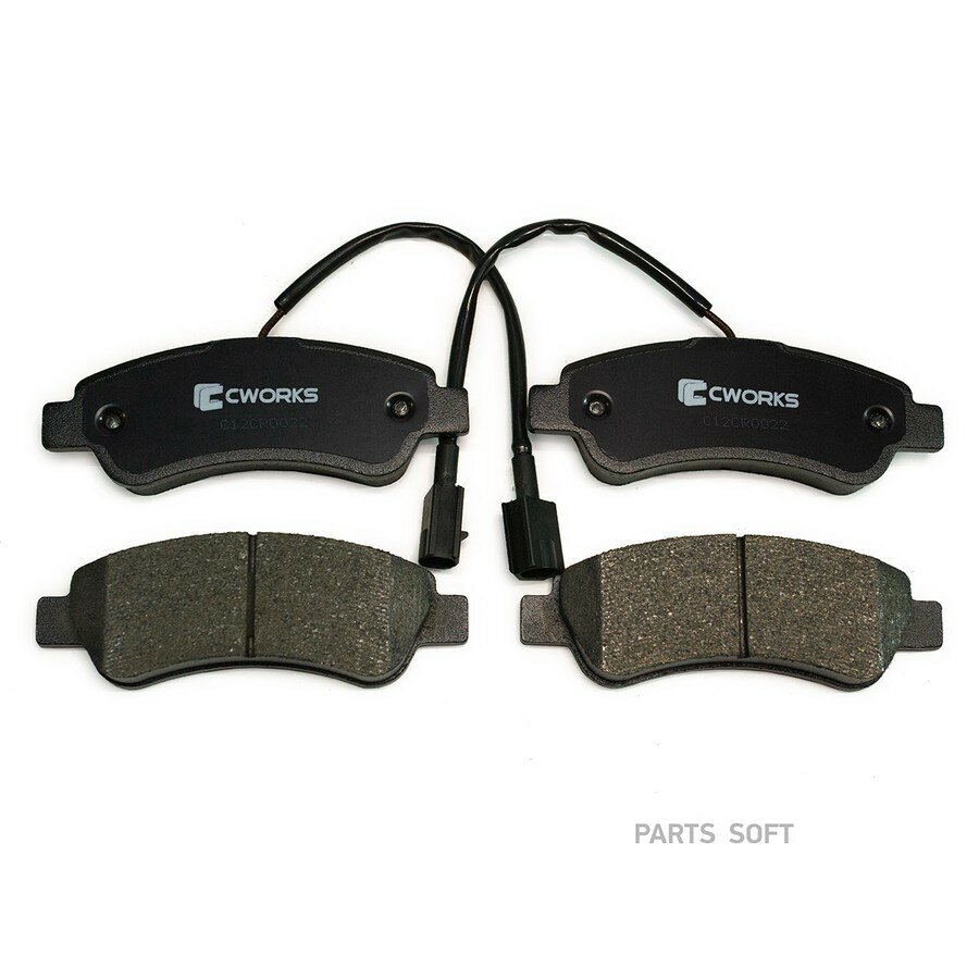 CWORKS Тормозные колодки задние, Low Metallic