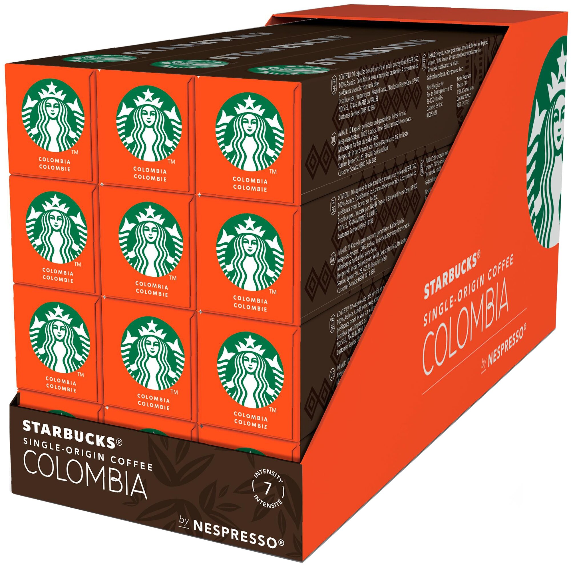STARBUCKS Single-Origin Coffee Colombia, кофе в капсулах для системы Nespresso, средняя обжарка, 12 упаковок по 10 шт.