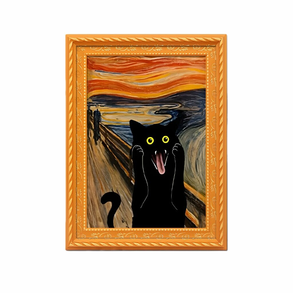 Картина маслом серии "Черный кот"-SCE043