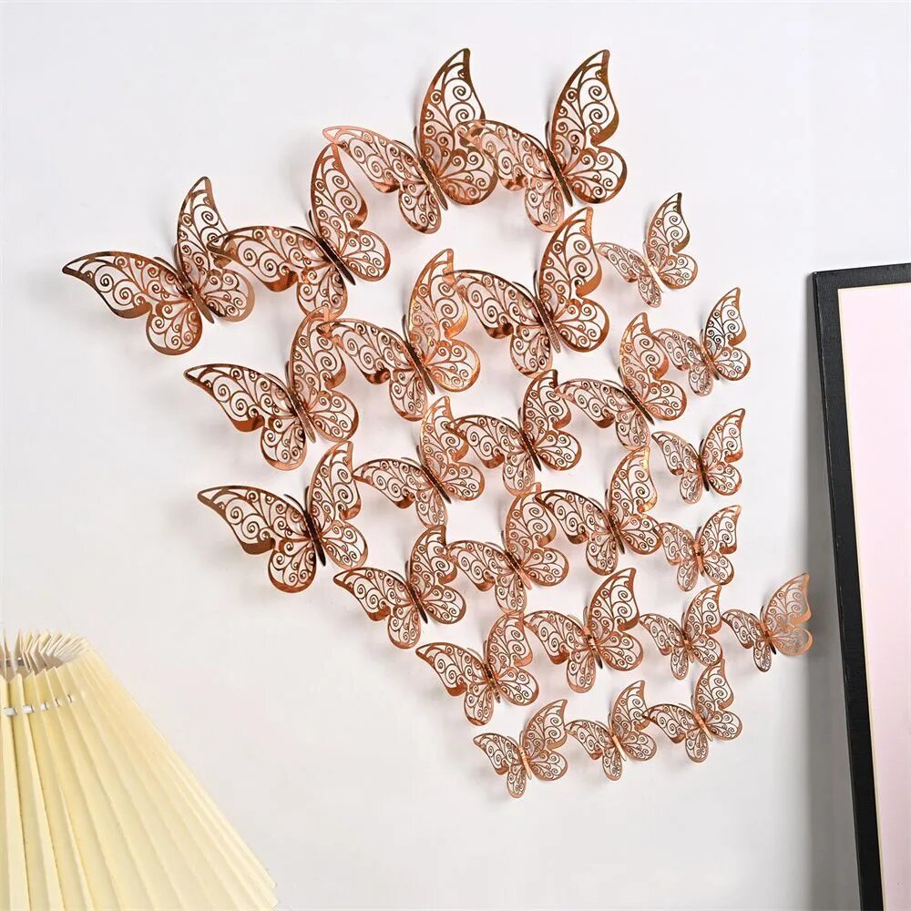 12PCS/Pack 3D наклейки бабочки