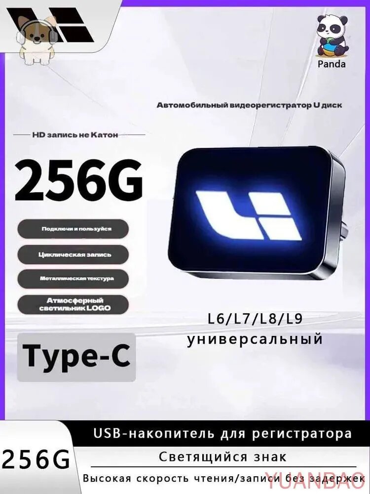 USB-флешка Type-C для видеорегистратора и авто, высокоскоростная, миниатюрная, совместима с L6 L7 L8 L9, поддержка 4K