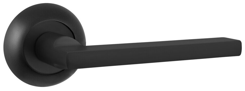 Ручка дверная межкомнатная на круглой розетке раздельная R. JR54. POLO (POLO JR) BL-24 черный